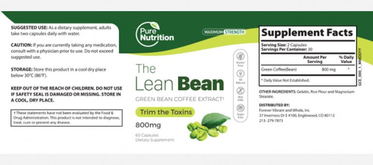 Pure Nutrition The Lean Bean Reviews (2021) - Green Coffee Extract?